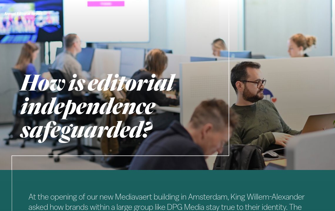 Editorial independence - DPG Media Annual Editorial Report 2024